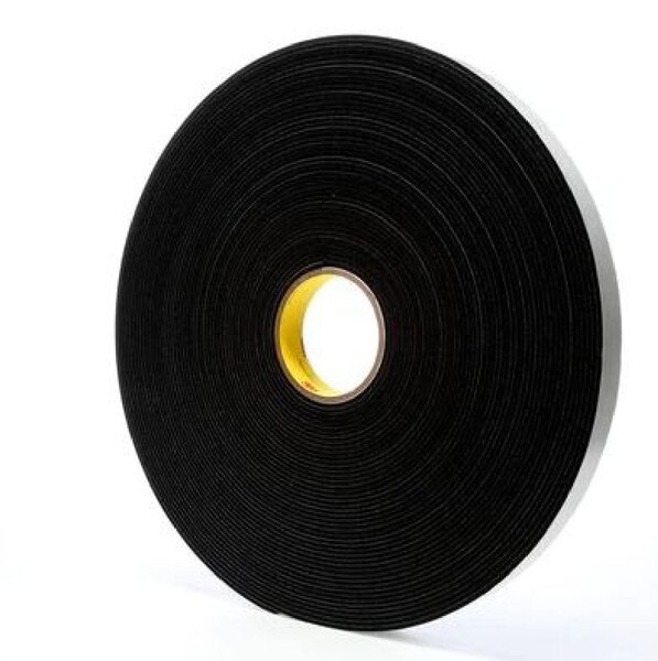 3M Vinyl Foam Tape, 4508 Series, Black, 125 mil