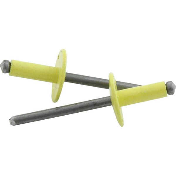 Allstar Rivets, Standard, 3/16" Steel Mandrel, Large Head, Yellow, Set ...