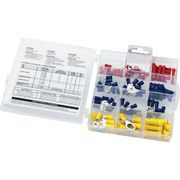 Allstar Wire Terminal Kit, Insulated, 22-10 Gauge Wire (Butt Connectors ...