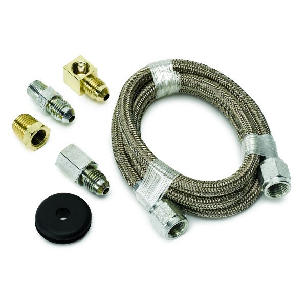 Autometer Gauge Line Kit, #4 AN, 3' Length, Braided Stainless Steel ...