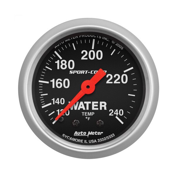 Autometer Gauge, Water Temperature, Sport-Comp, 120-240°F, Analog, 2-1/ ...