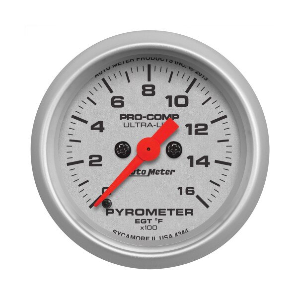 Autometer Gauge, Pyrometer EGT, Ultra-Lite, 0-1600°F, Analog, 2-1/16 ...