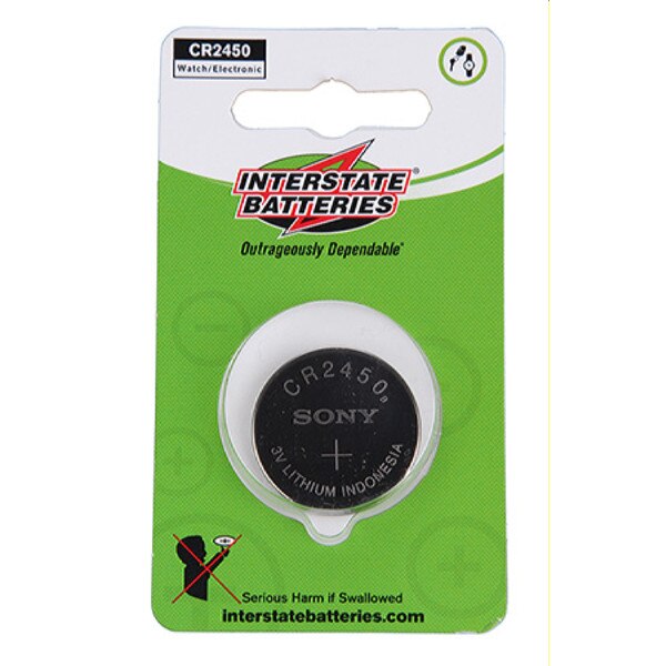 Interstate Watch Battery, 3V Lithium, CR2450