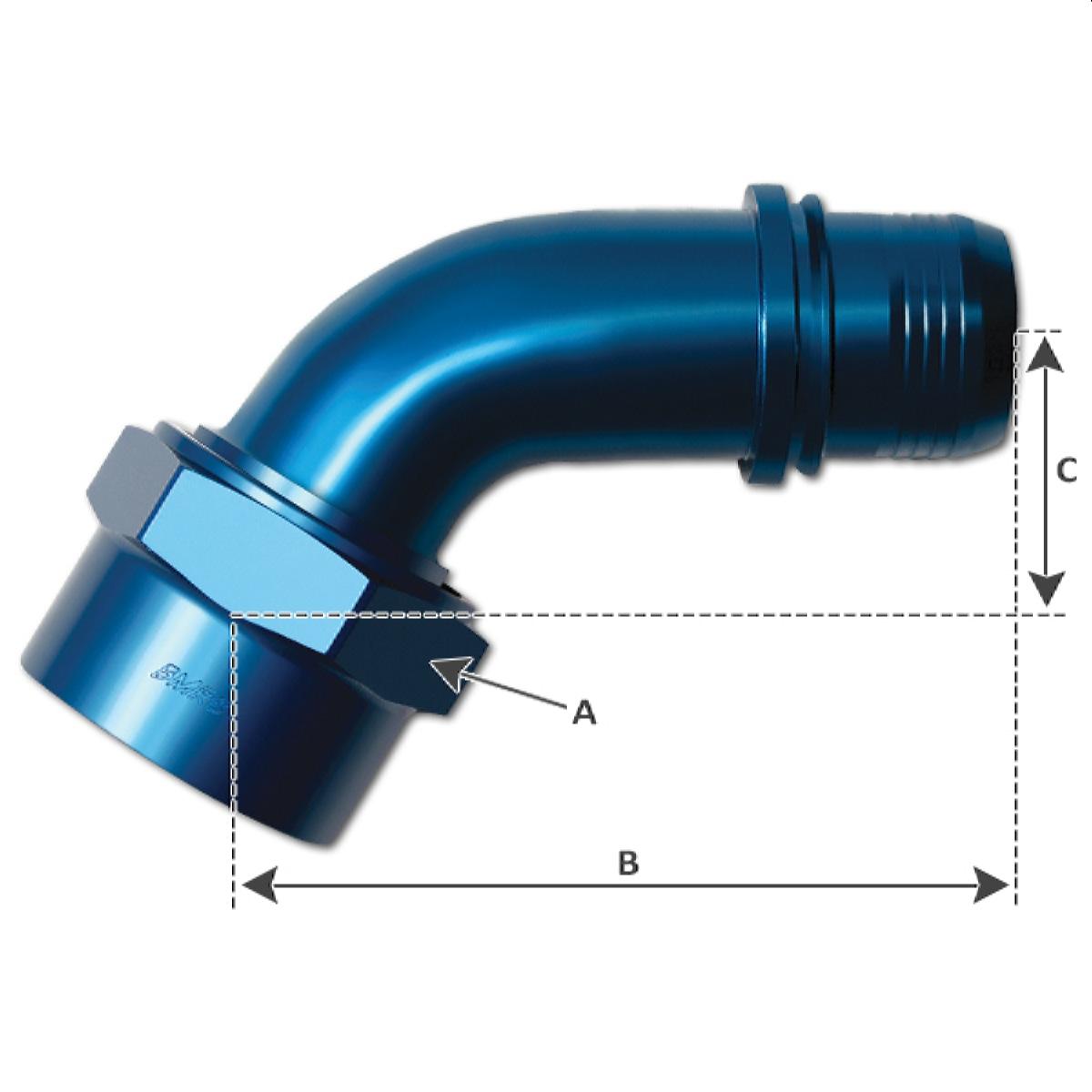 Brown & Miller Hose End, PROGold AC Crimped Series, 60 Degree, #16 AN ...