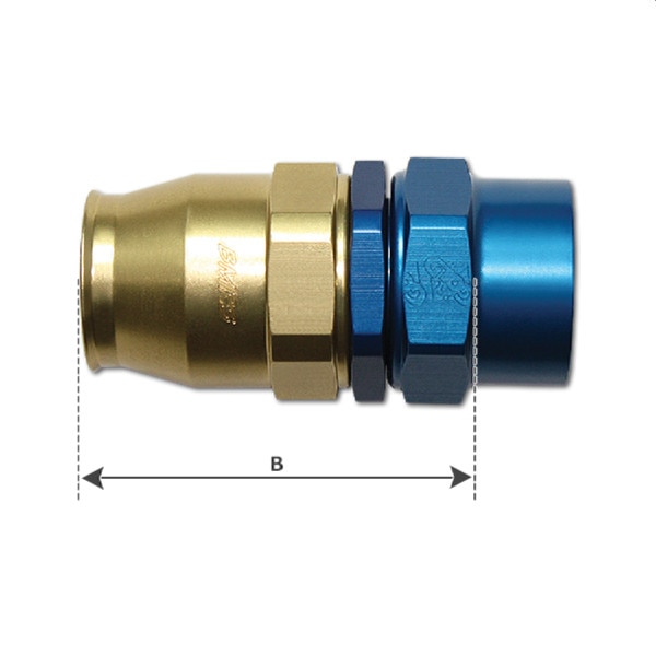 Brown & Miller Hose End, PROGold AR Reusable Series, Straight, #6 AN ...