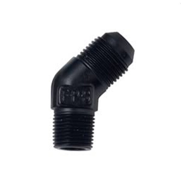 Fragola Adapter, 45 Degree, #10 AN Male, 3/4" NPT Male, Aluminum, Black