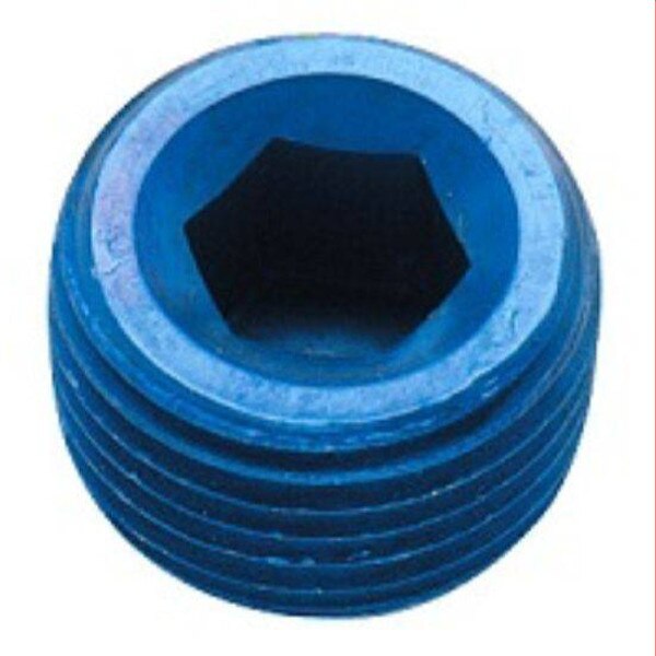 Fragola Internal Pipe Plug, 1/2" NPT Male, Aluminum, Blue