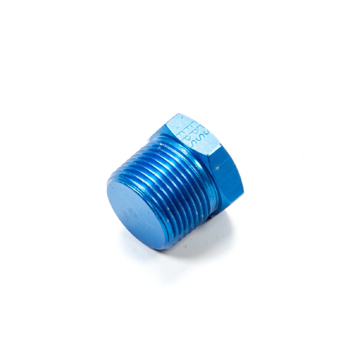 Fragola Hex Pipe Plug, 1/8" NPT Male, Aluminum, Blue