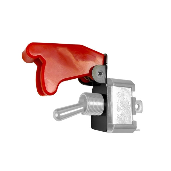Longacre Toggle Switch Safety Flip-Up Cover, Plastic, Red
