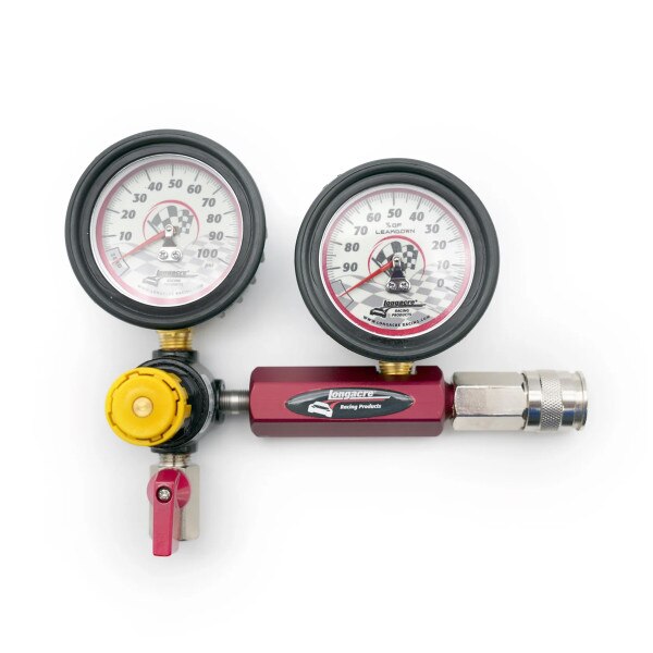Longacre Leak Down Tester Kit, Dual Gauge, Mechanical, Analog, 18.000" Hose