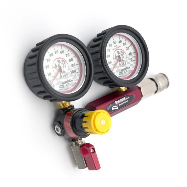 Longacre Leak Down Tester Kit, Dual Gauge, Mechanical, Analog, 18.000" Hose