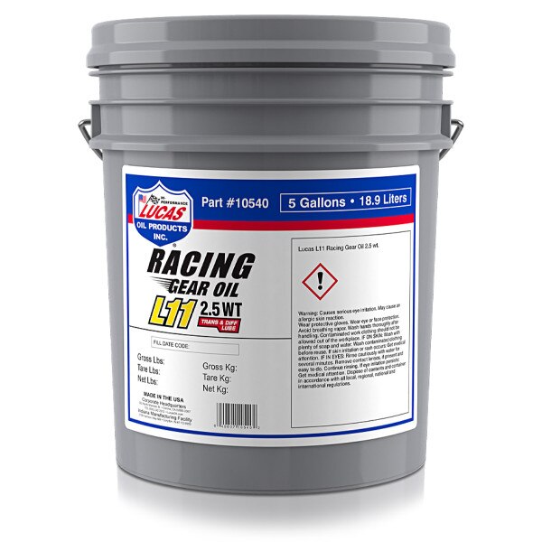Lucas Gear Oil, Racing, L11, Synthetic, 2.5W, 5 Gallon