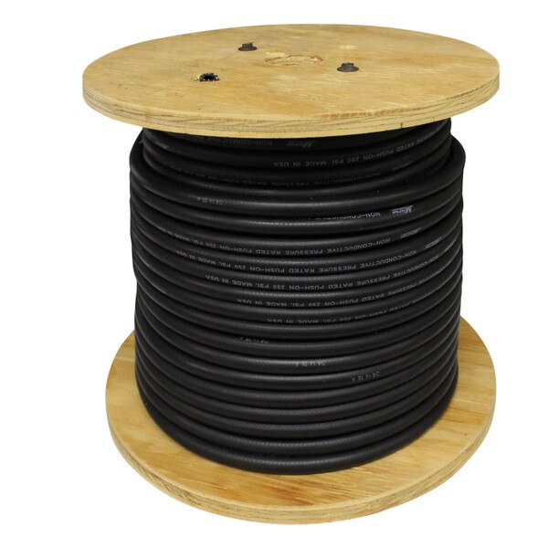 Milton Hose, Push-Lok, Synthetic Rubber, Black, #4 AN (0.250" ID), 100 ...