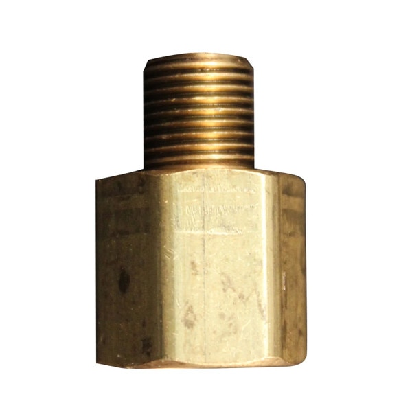 Milton Reducer, Straight, 1/2" NPT Female, 3/8" NPT Male, Brass, Natural