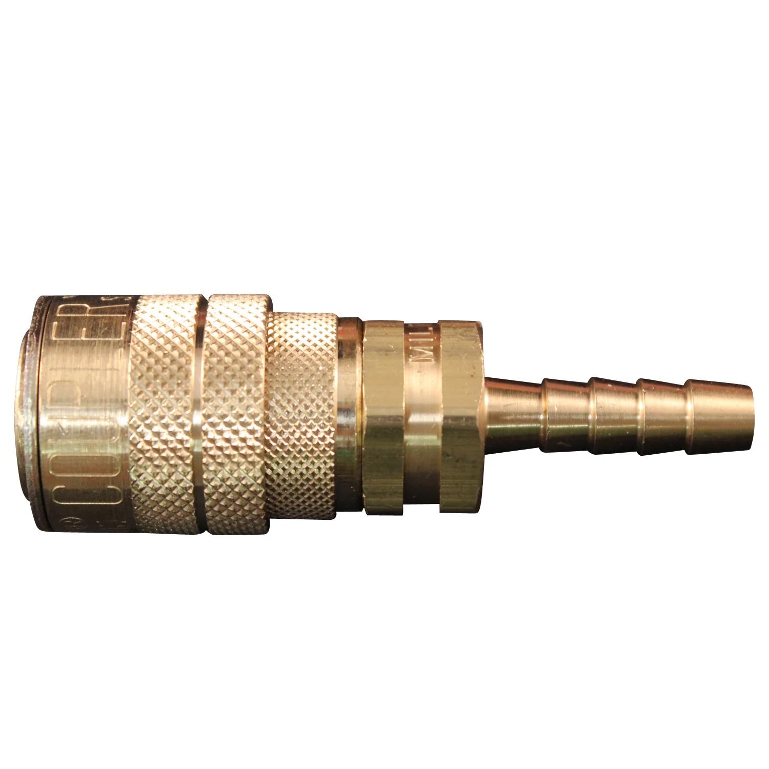 Coupler, M-Style (Kwik-Change), 1/4" Basic Flow x Hose Barb
