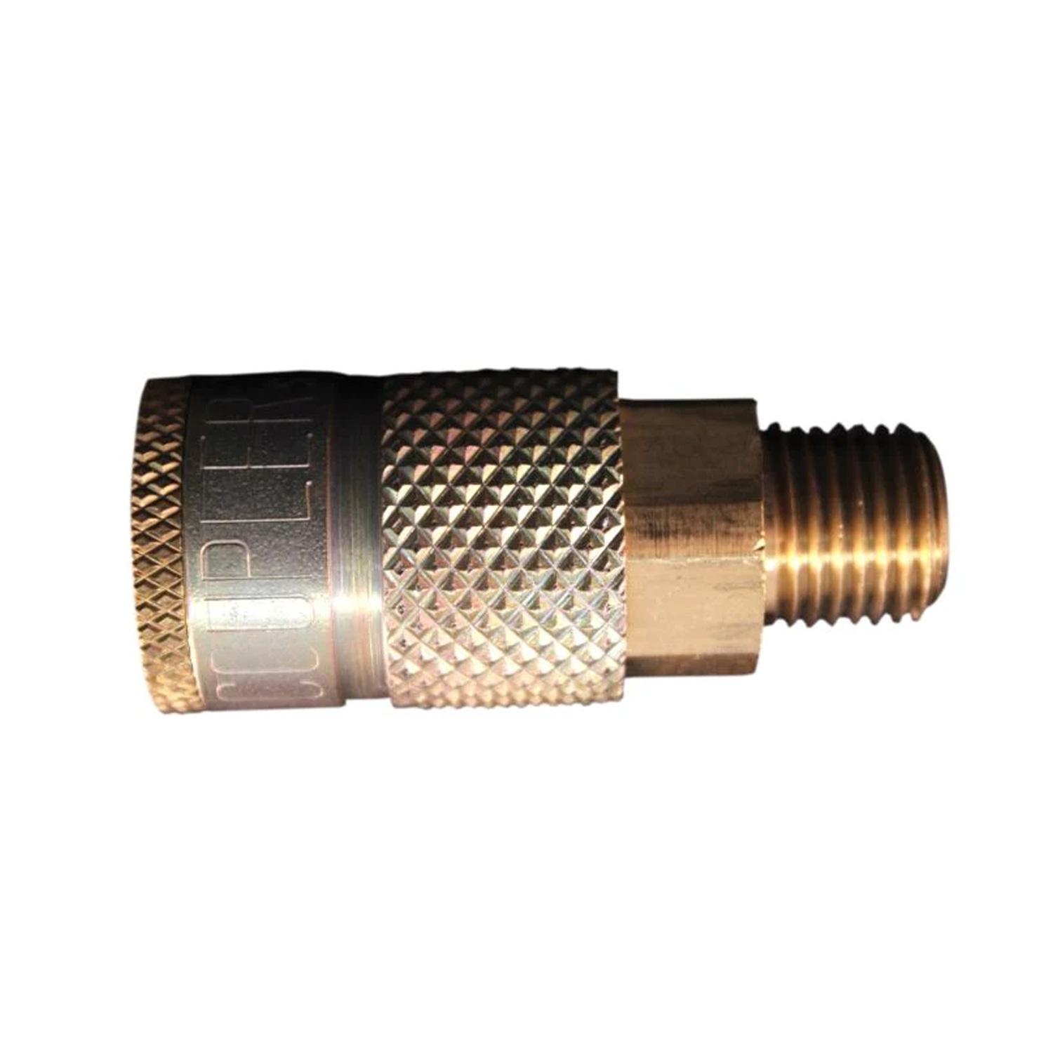 Coupler, T-Style, 1/4" Basic Flow x NPT Male