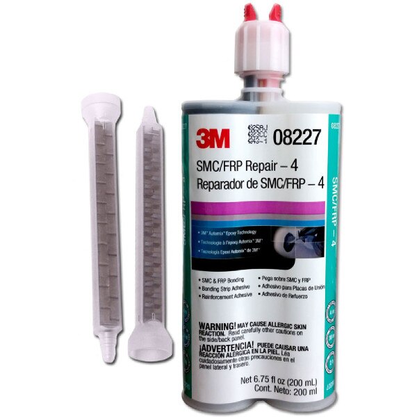 3M SMC / Fiberglass Repair Adhesive, Black, 4 Minute Work Time, 200 ml ...