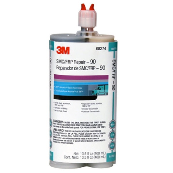 3M SMC / Fiberglass Repair Adhesive, Black, 90 Minute Work Time, 400 ml ...