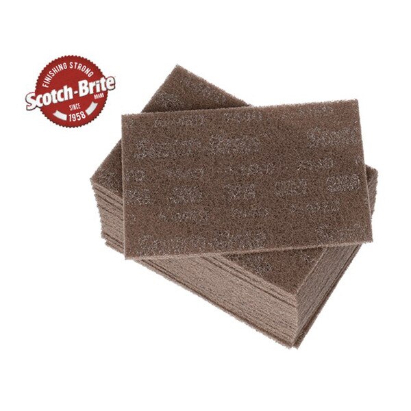 3M Scotch-Brite Hand Pad, Heavy-Duty Coarse, 6.000" x 9.000", Tan, Box ...