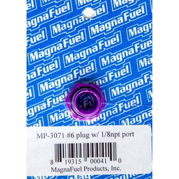 Magnafuel Plug, 6 AN Male O-Ring, 1/8" NPT Female Port, Hex Head ...
