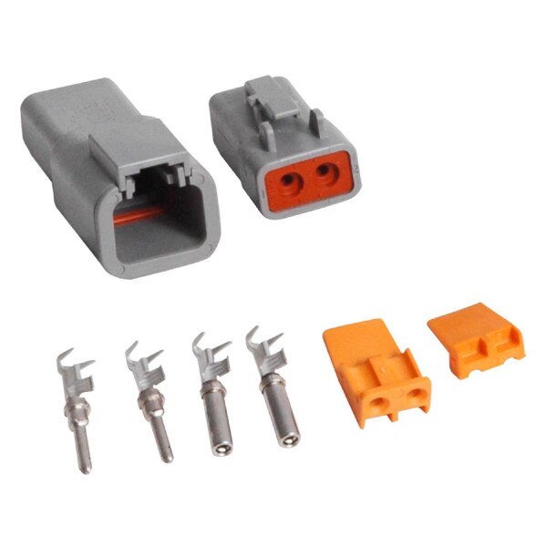 MSD Electrical Connector Kit, Deutsch, 2-Pin, 12-14 Gauge