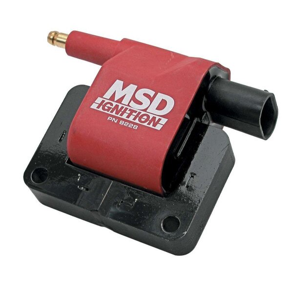 MSD Ignition Coil, Blaster OEM, E-Core, 1.200 ohm, 40000 V, Red (Mopar ...