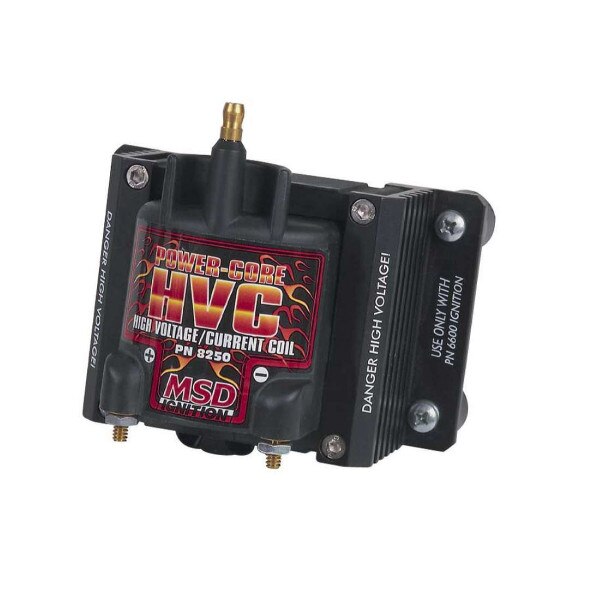 MSD Ignition Coil, Blaster HVC, E-Core, 0.070 ohm, Male HEI, 34000V, Black