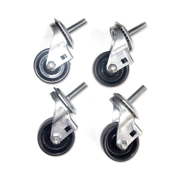 Motofeet Engine Cradle Casters, 2.000" Diameter, Hard Rubber, Set of 4