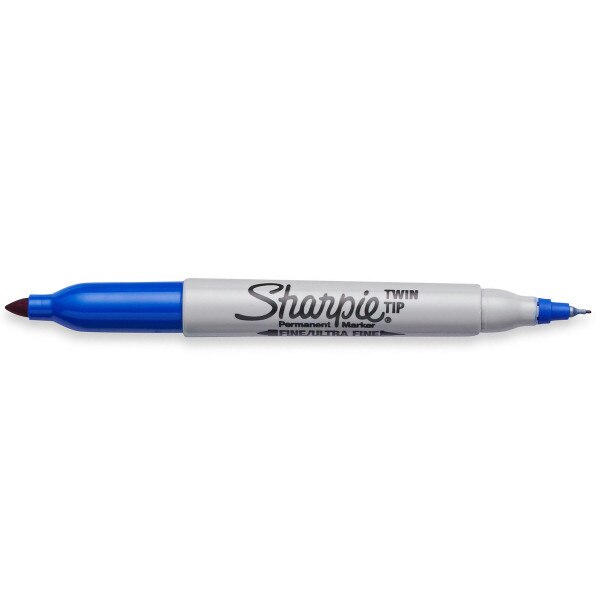Sharpie Permanent Marker, Twin Tip, Blue (Fine Point / Ultra Fine Point)