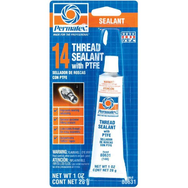 Permatex Thread Sealant, Thread Sealer, PTFE Base, 1.00 oz. Tube