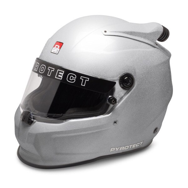 Pyrotect Helmet, Pro Air Flow Vortex Duckbill, Mid-Forced Air, Full Face, Silver, X-Large, SA2020