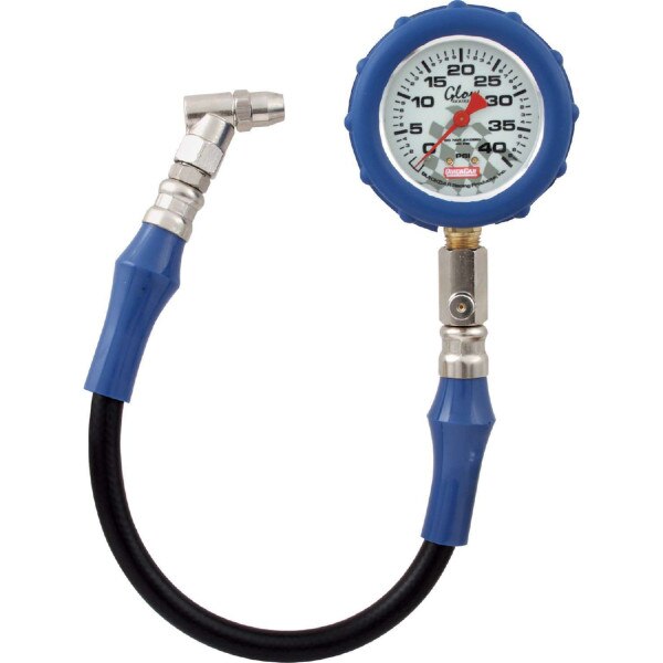 Quickcar Tire Pressure Gauge, 0-40 PSI, Analog, 2.500" Diameter, White ...