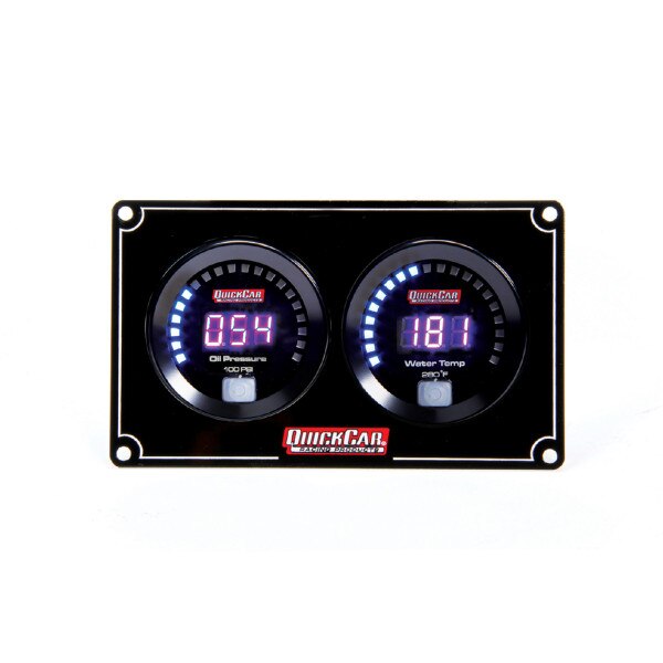 Quickcar Gauge Panel Assembly Kit, Digital, Black Face (OP - WT)