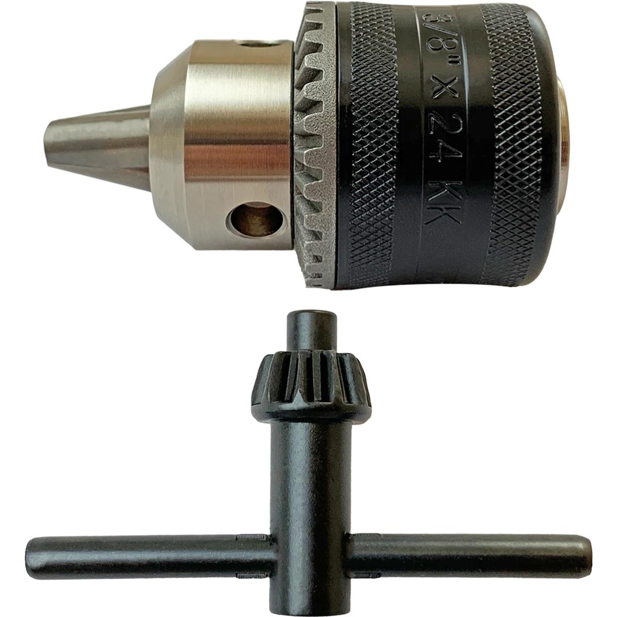 Taylor Pneumatic 1/2" Jacob's Chuck & T-Handle Key, 3/8"-24 Thread ...