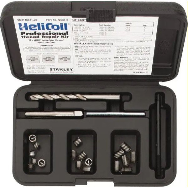 HeliCoil Heli-Coil Thread Repair Kit, Coarse Thread, M8 x 1.25 Thread ...